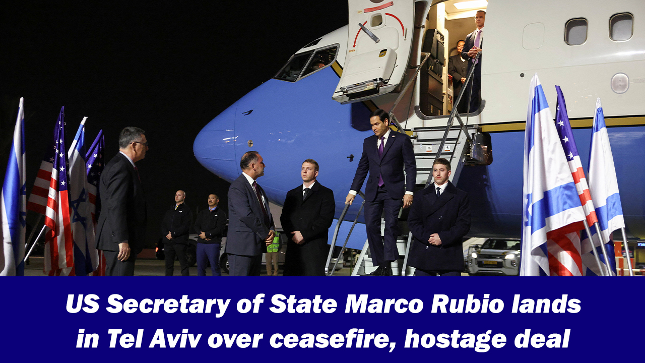 US Secretary of State Marco Rubio lands in Tel Aviv over ceasefire ...