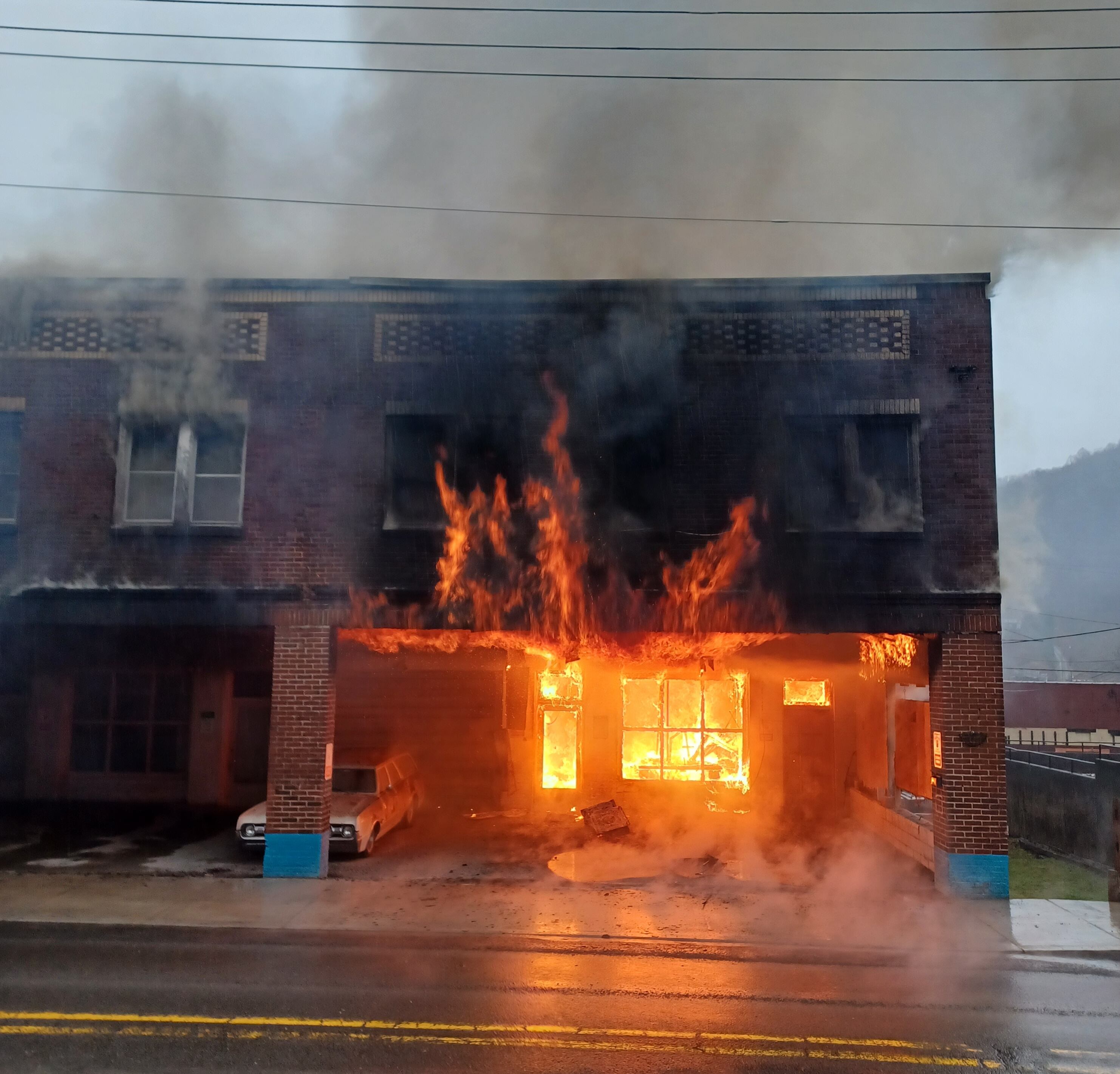 Commercial building catches fire in Nicholas County