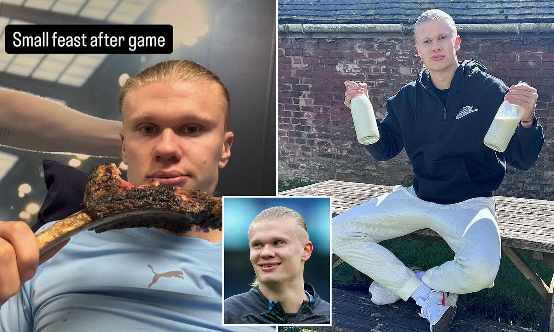 Erling Haaland gives fans glimpse into insane 6,000-calorie diet as Man ...