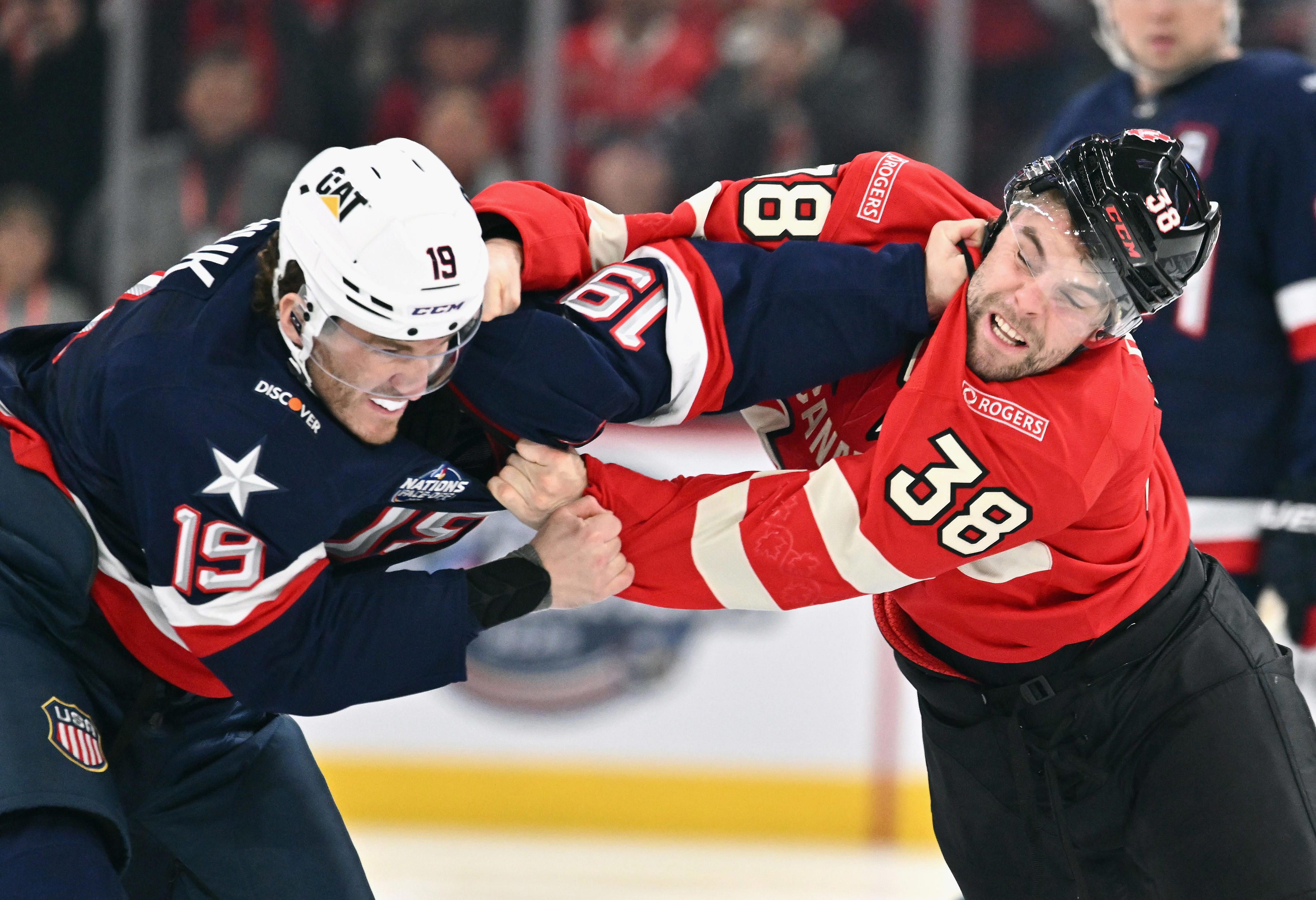 Multiple fights break out at start of Team USA vs. Team Canada 4 ...