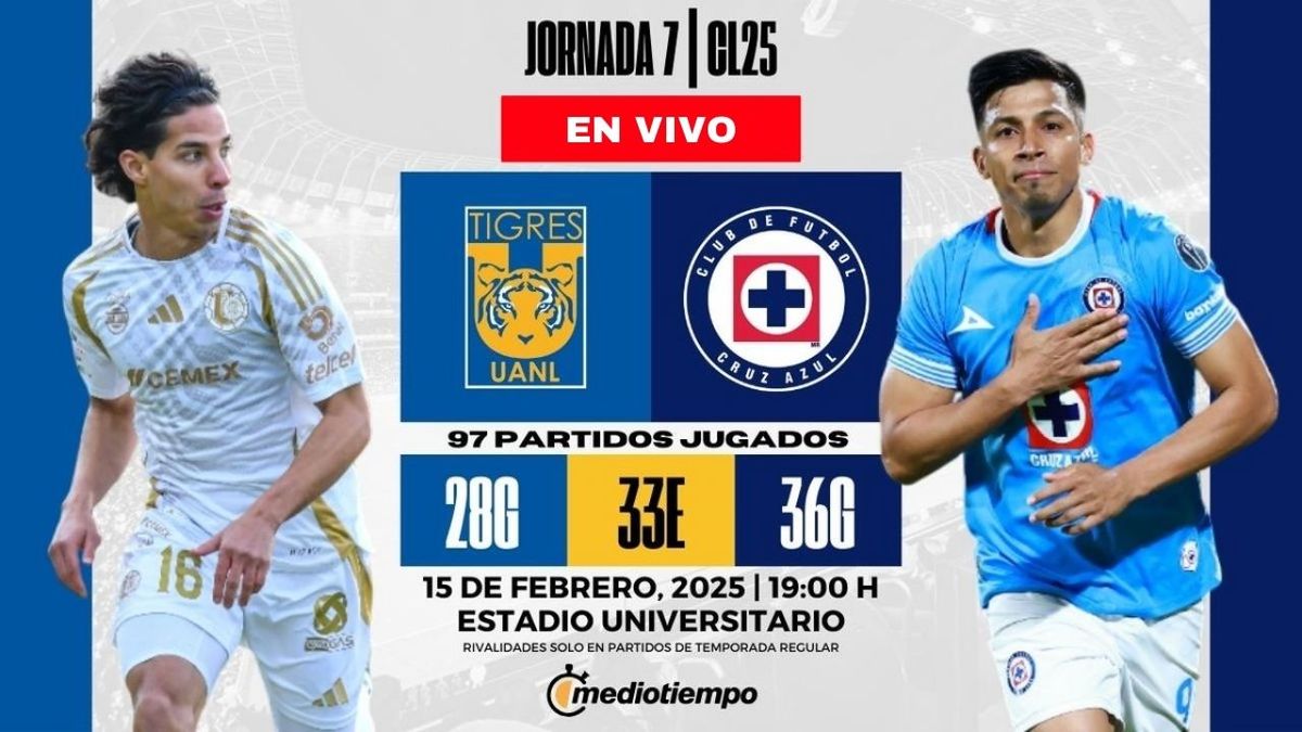 Tigres vs Cruz Azul EN VIVO. Partido de Liga MX HOY J7 2024