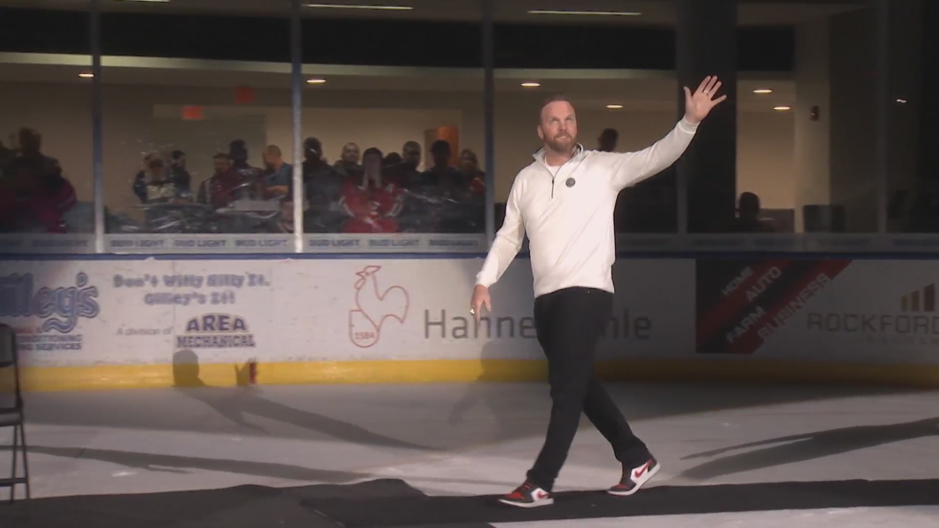Brian Bickell gets emotional as the Rockford IceHogs induct him into ...