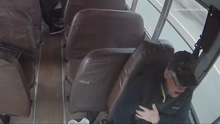 Metal bar crashes through windshield, hits Northshore school bus driver
