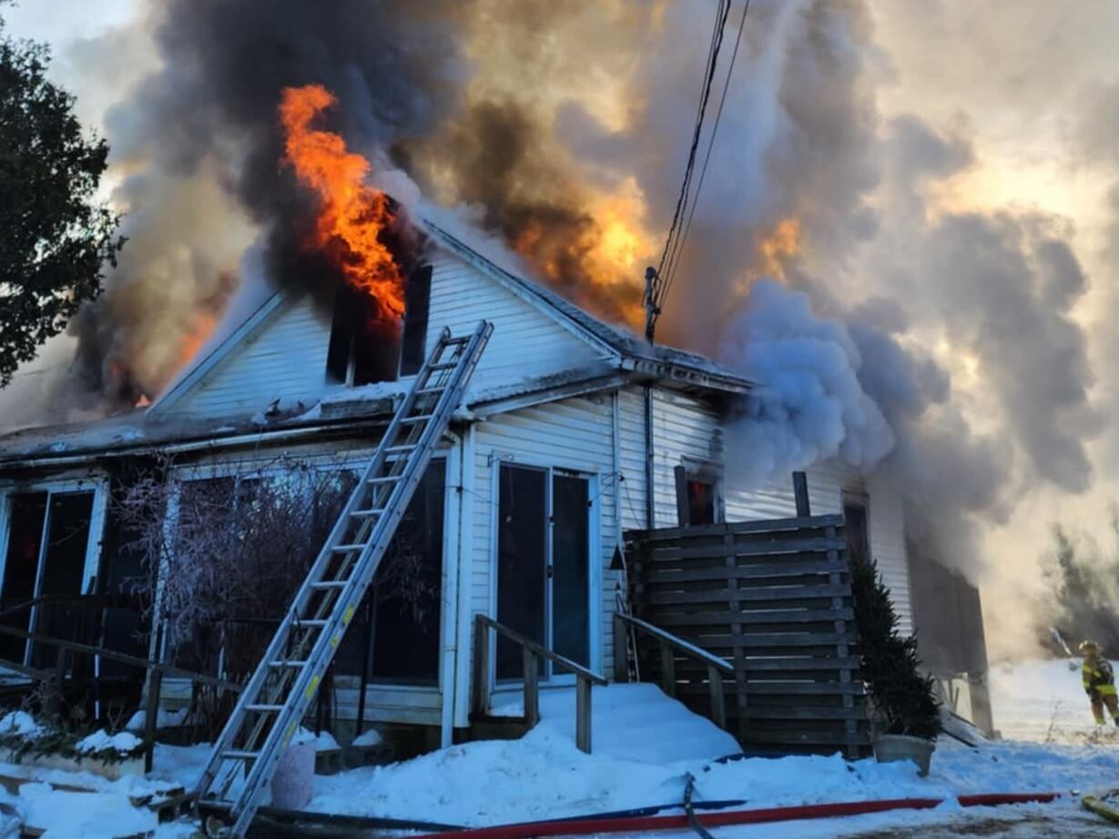 Firefighters battle ‘stubborn’ fire in Unity