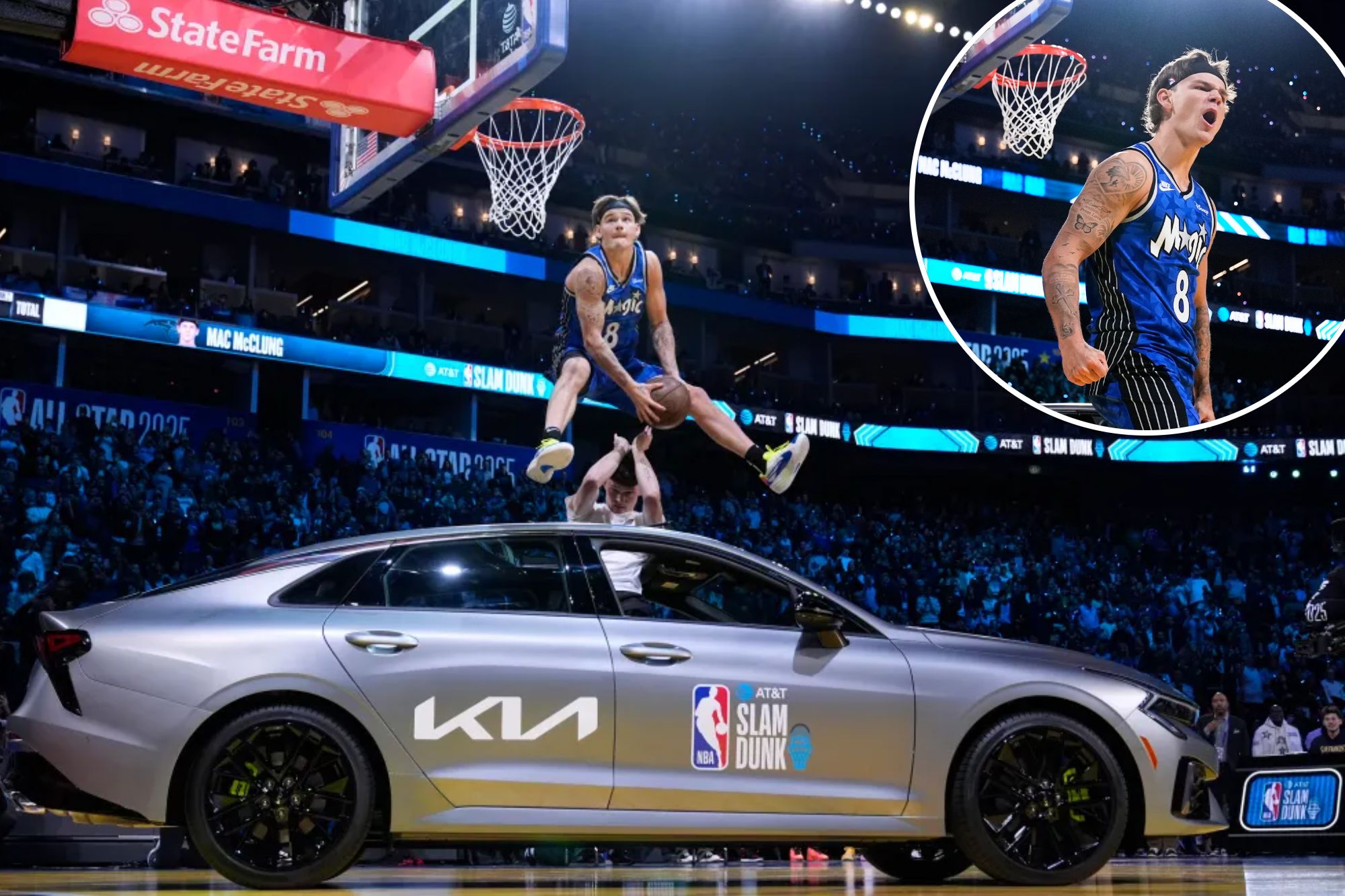 Mac McClung slams one over car to pull off 3-peat in NBA dunk contest