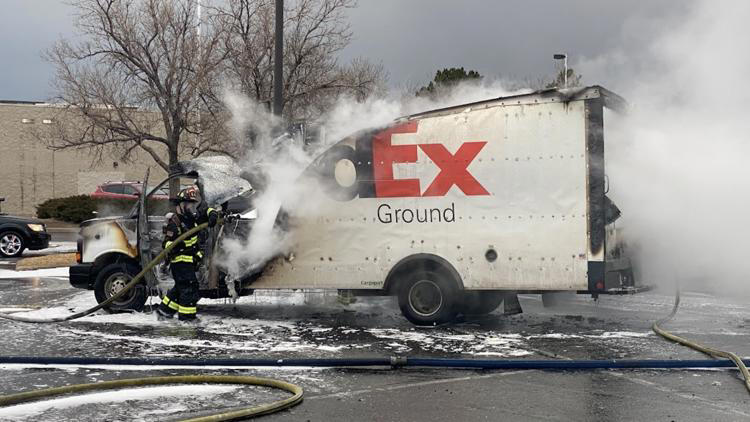 A FedEx truck burst into flames at a Colorado mall. The driver escaped ... A FedEx truck burst into flames at a Colorado mall. The driver escaped ...