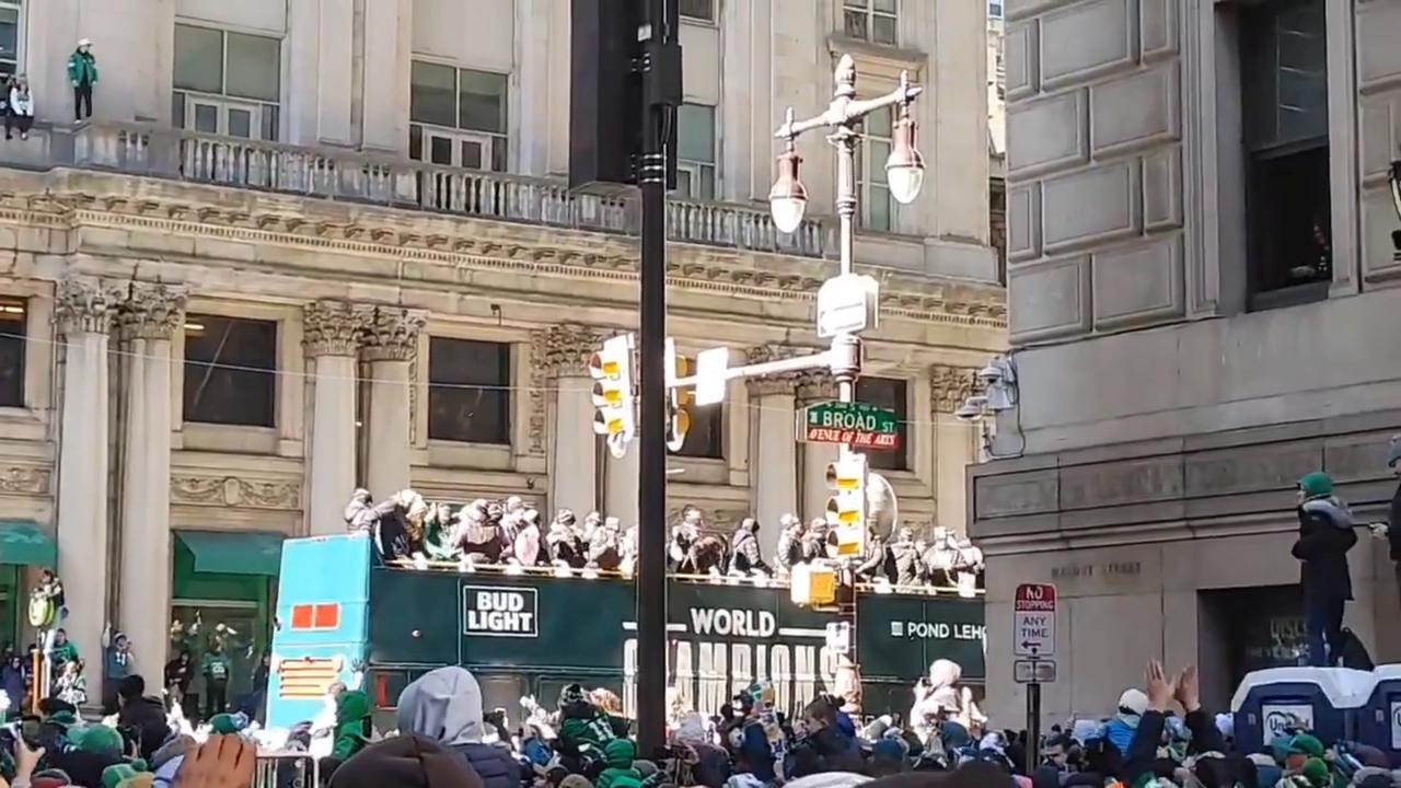 Philadelphia Eagles mark Super Bowl win with open-top bus parade