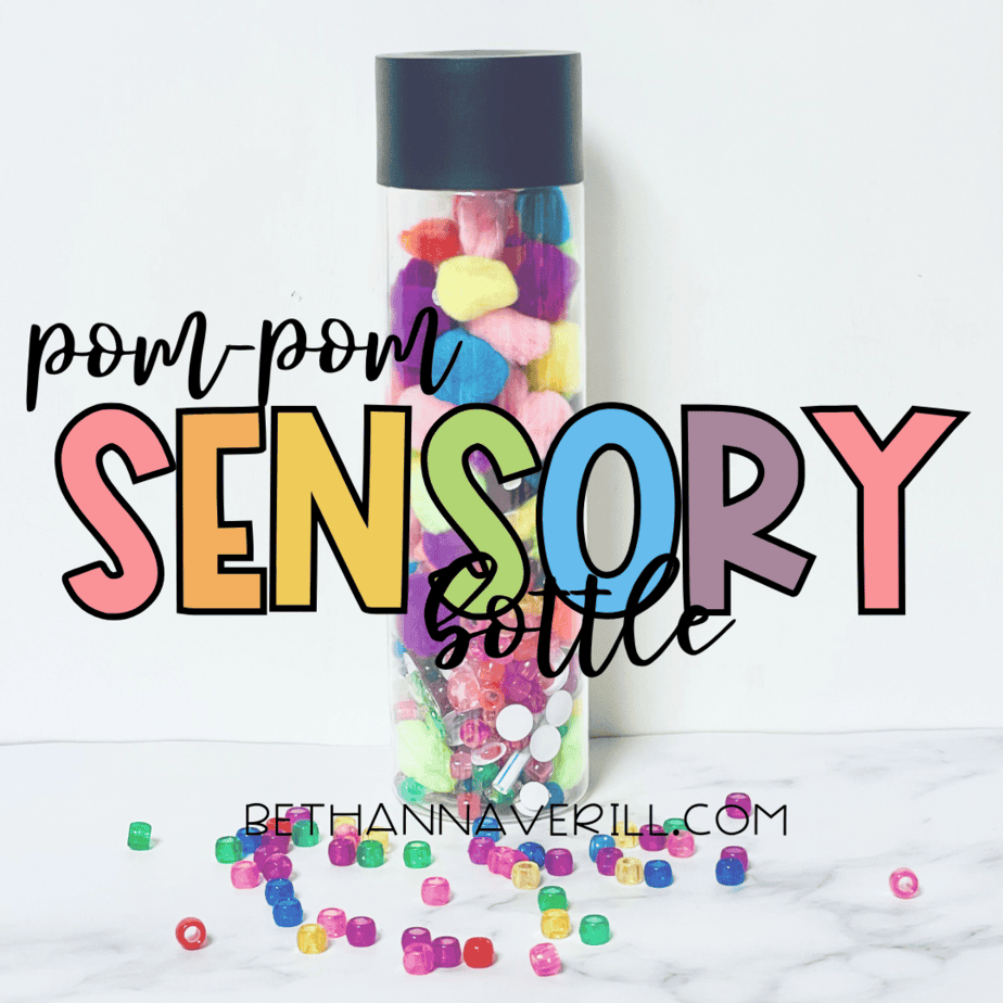 Pom-Pom Sensory Bottle DIY
