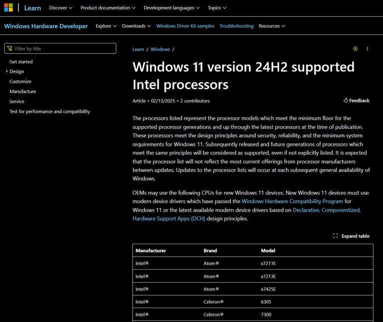 Intel 8th, 9th and 10th Gen processors absent from Microsoft's Windows ...