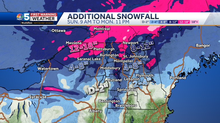 Steady snow, icy mix and locally strong wind Sunday
