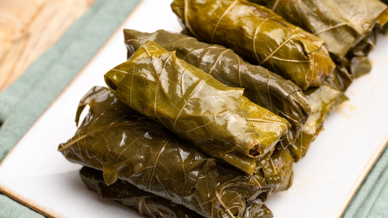 Herby Ground Beef-Stuffed Grape Leaves Recipe