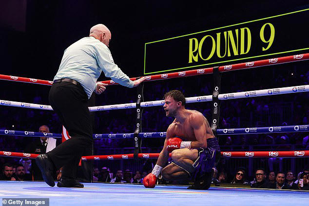Electrician Josh Padley finally stopped by Shakur Stevenson after being knocked down THREE times ...