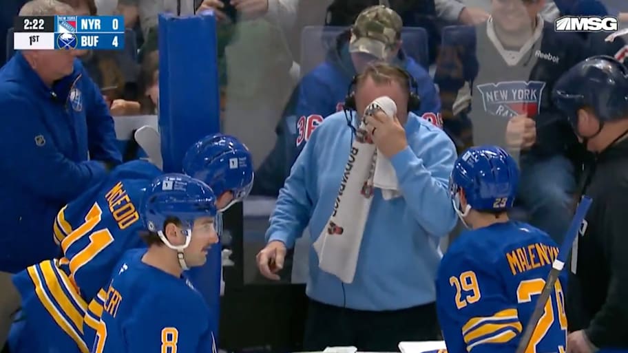 Sabres Broadcaster Has NSFW Reaction After Hockey Puck Hits Him in Face ...