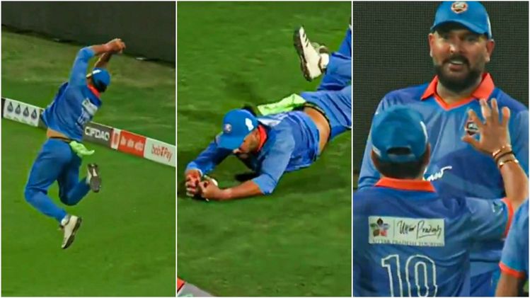WATCH: 43-year-old Yuvraj Singh takes jaw-dropping catch to stun Sri ...