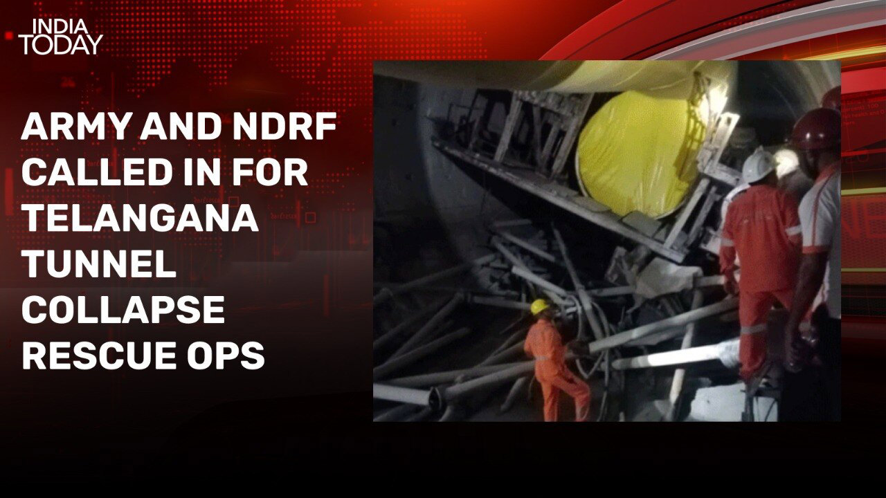 Rescue operations underway for 8 trapped workers after Telangana tunnel ... Rescue operations underway for 8 trapped workers after Telangana tunnel ...