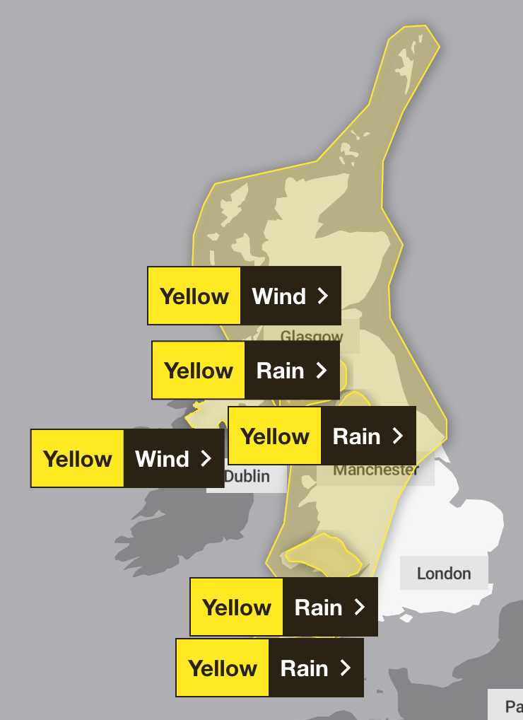 UK weather: Met Office issues ‘danger to life’ warning for rain as UK ...