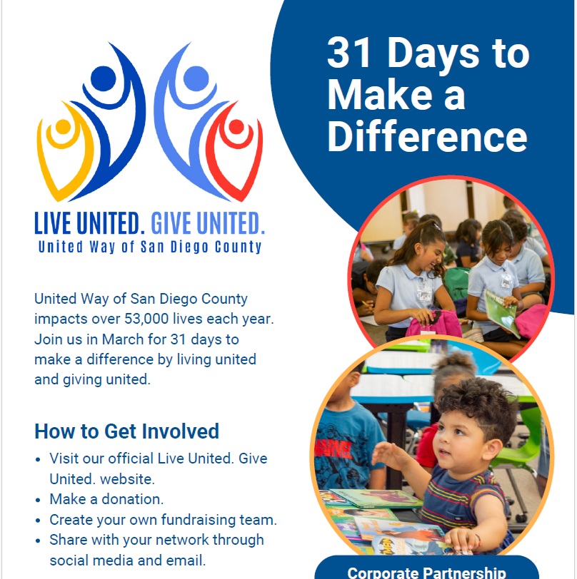 United Way of San Diego County to Launch New Community Campaign March 1