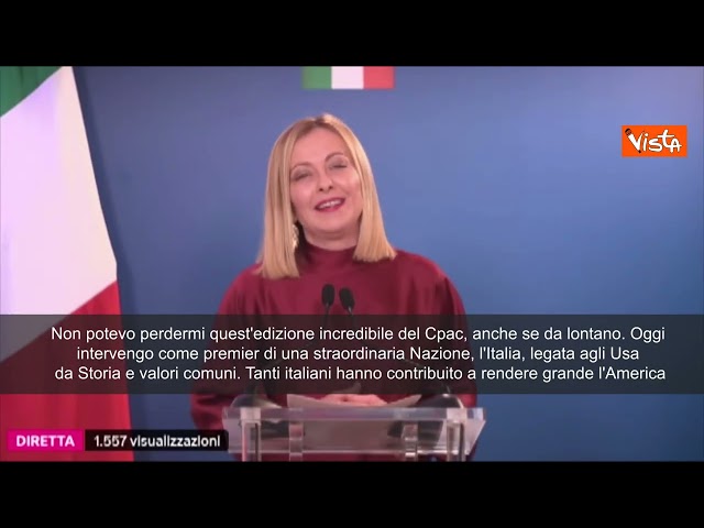 Meloni al Cpac: "Usa e Italia legati indissolubilmente da Storia e ...