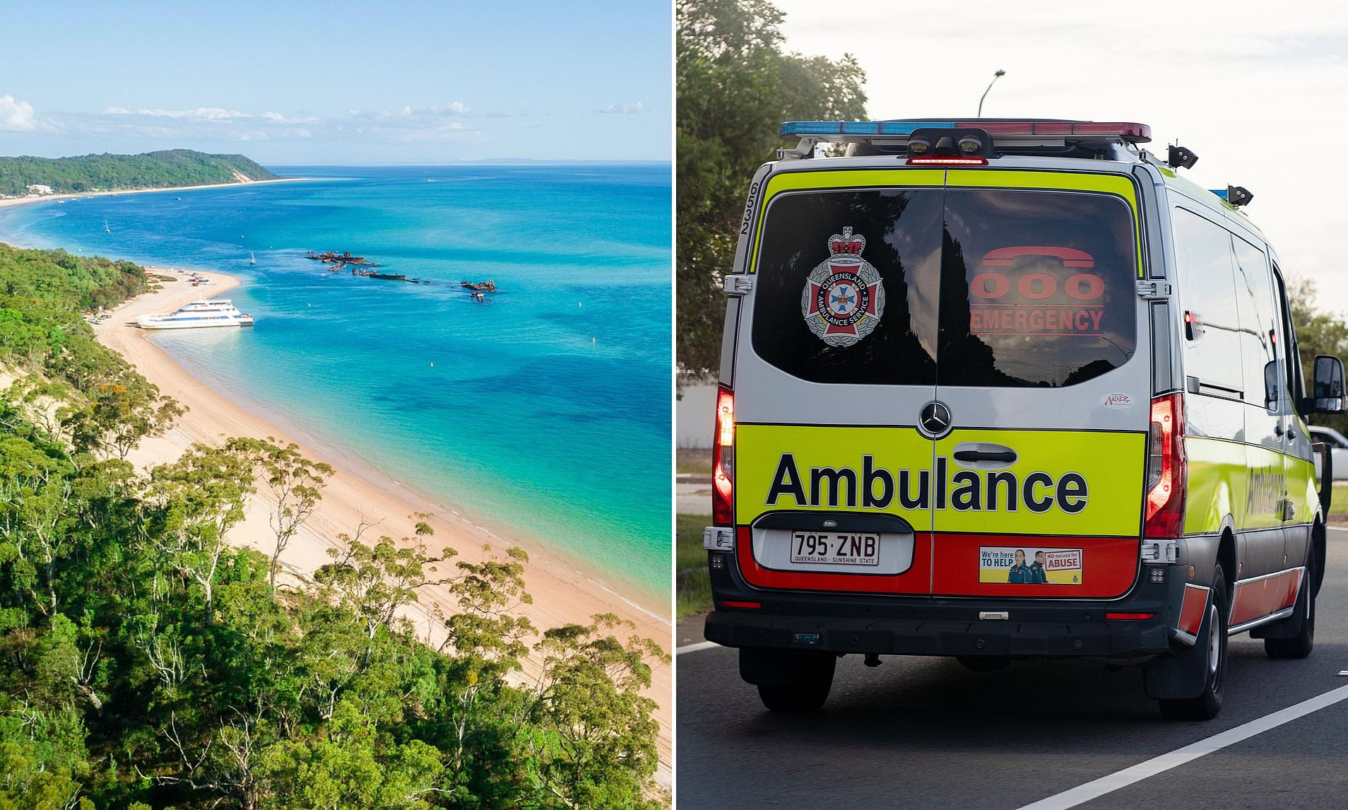 Young man mauled by shark in waters off Moreton Island, Brisbane