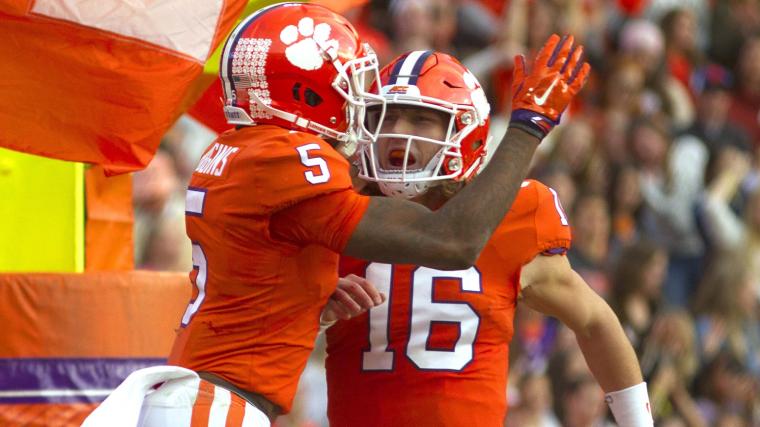 Clemson legends Trevor Lawrence, Tee Higgins reunite in blockbuster ...