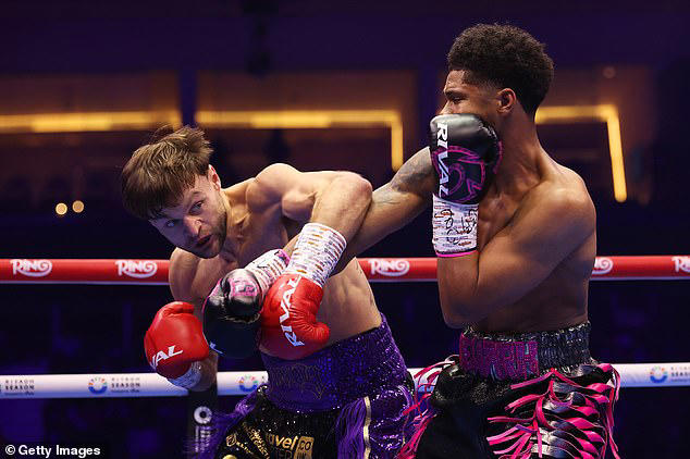Electrician Josh Padley finally stopped by Shakur Stevenson after being knocked down THREE times ...