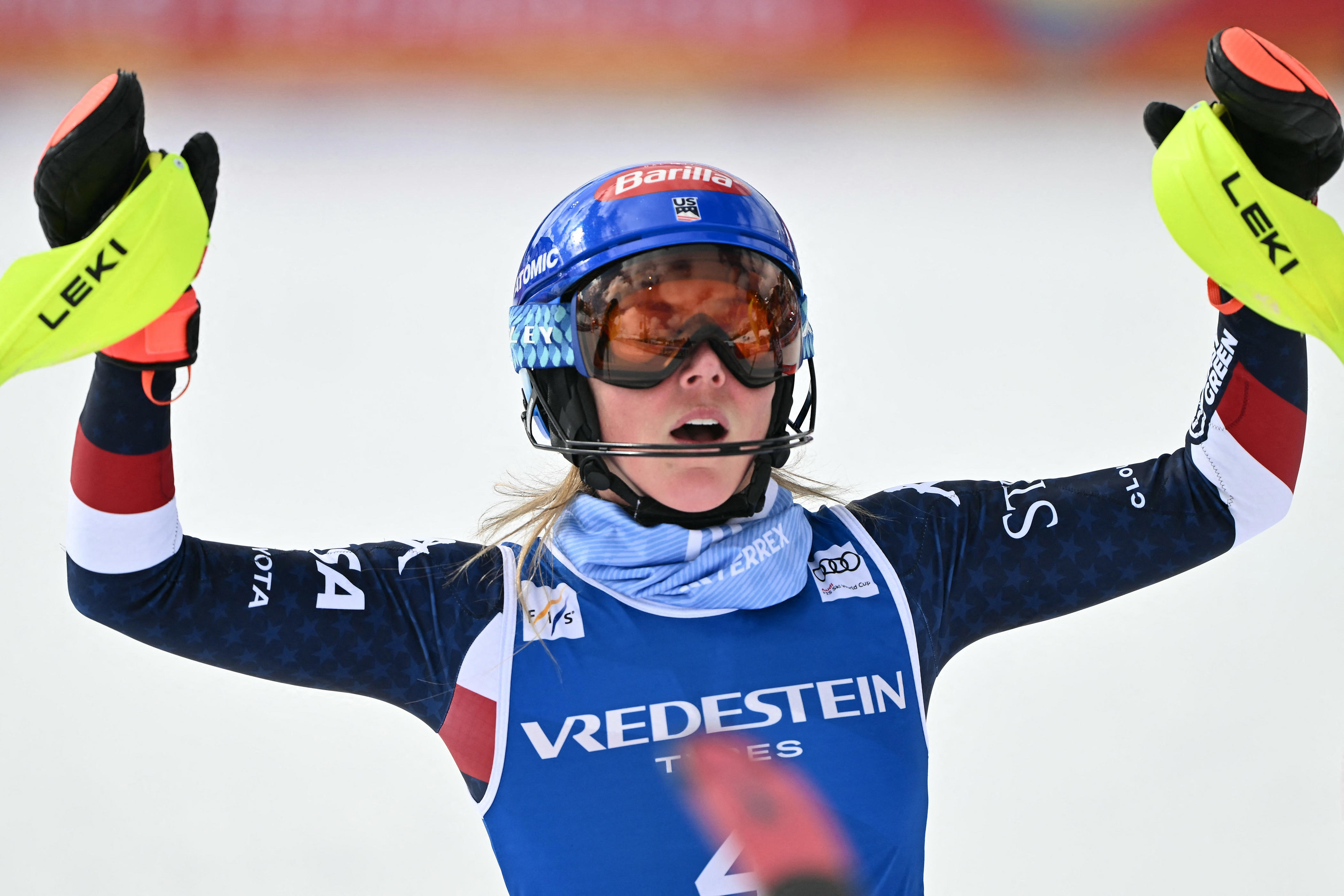 Mikaela Shiffrin gets her 100th World Cup victory, extending her record