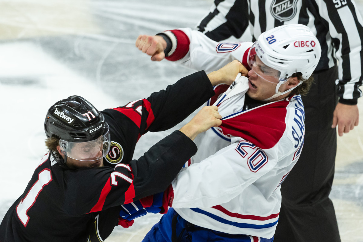 Canadiens-Senators Clash Heats Up With Fight After 'Painful' Pre-Game ...