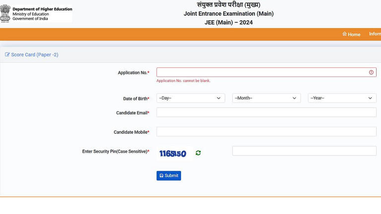 JEE Main B Arch Result 2025: Paper 2 Result Link Active At jeemain.nta ...