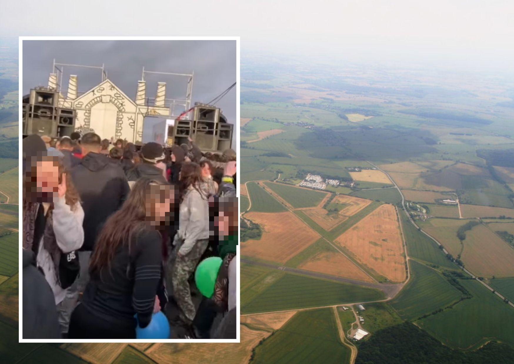 Police on scene of illegal rave at Northamptonshire airfield between ...