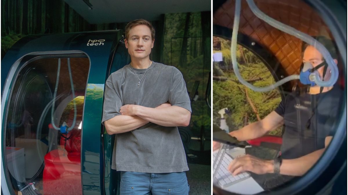 Bryan Johnson moves office into oxygen chamber, Internet asks 'Is that ...