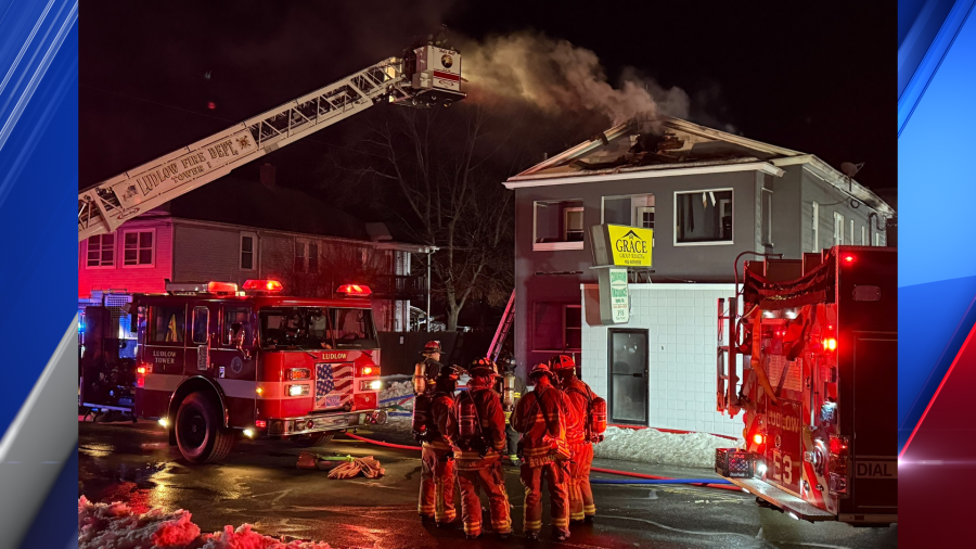 Structure fire closes roads on East and Brookfield Street in Ludlow