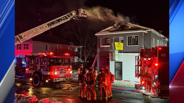 Building fire closes roads on East and Brookfield Street in Ludlow