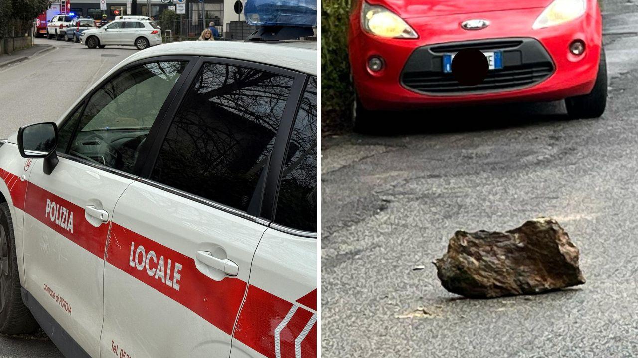 Massa, il masso si stacca dalla collina e vola in strada: sfiorata auto ...