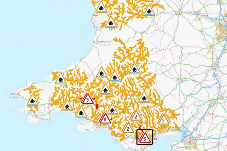 The full list of flood warnings and alerts issued in Wales amid 'danger ...