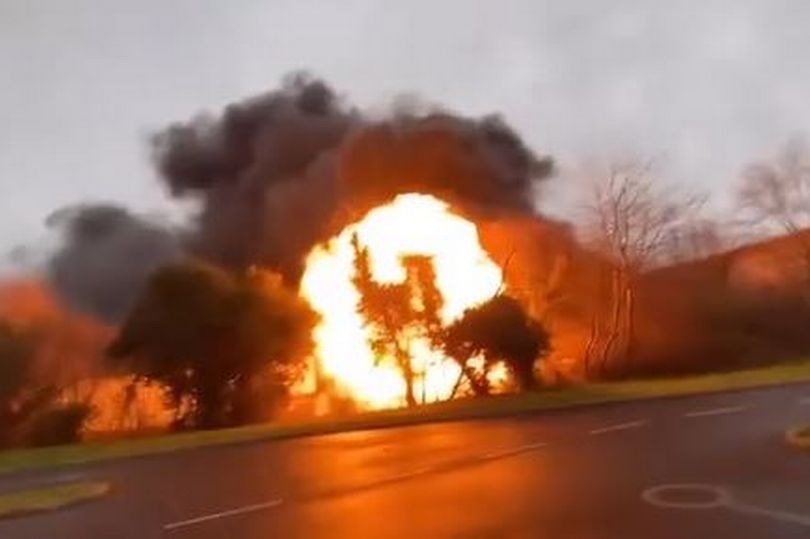 Terrifying footage shows huge fireball explode before major blaze in ...
