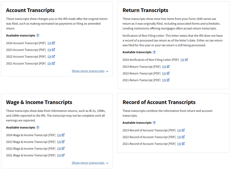 Preparing Taxes? How To Download Your IRS Account Transcript to Look Up ...