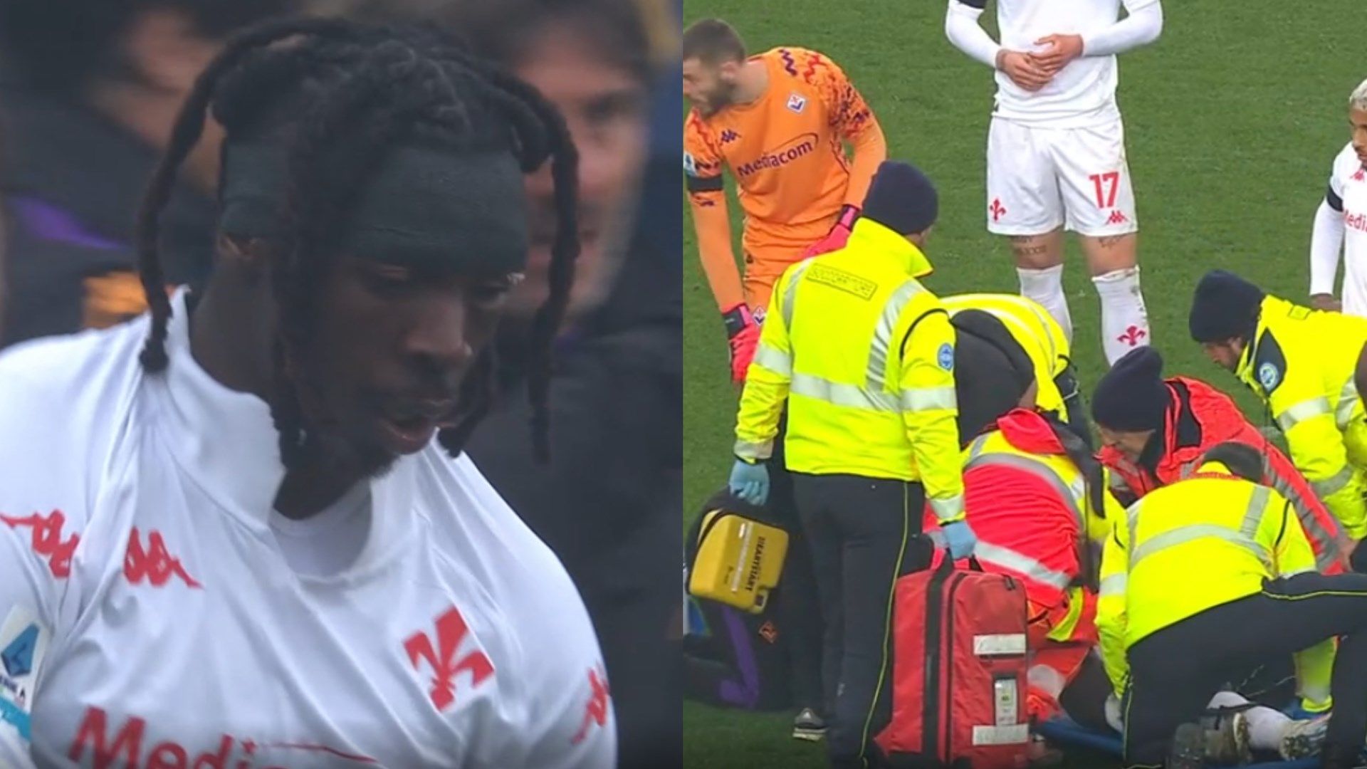 Worrying scenes as former Everton and Juventus star Moise Kean ...