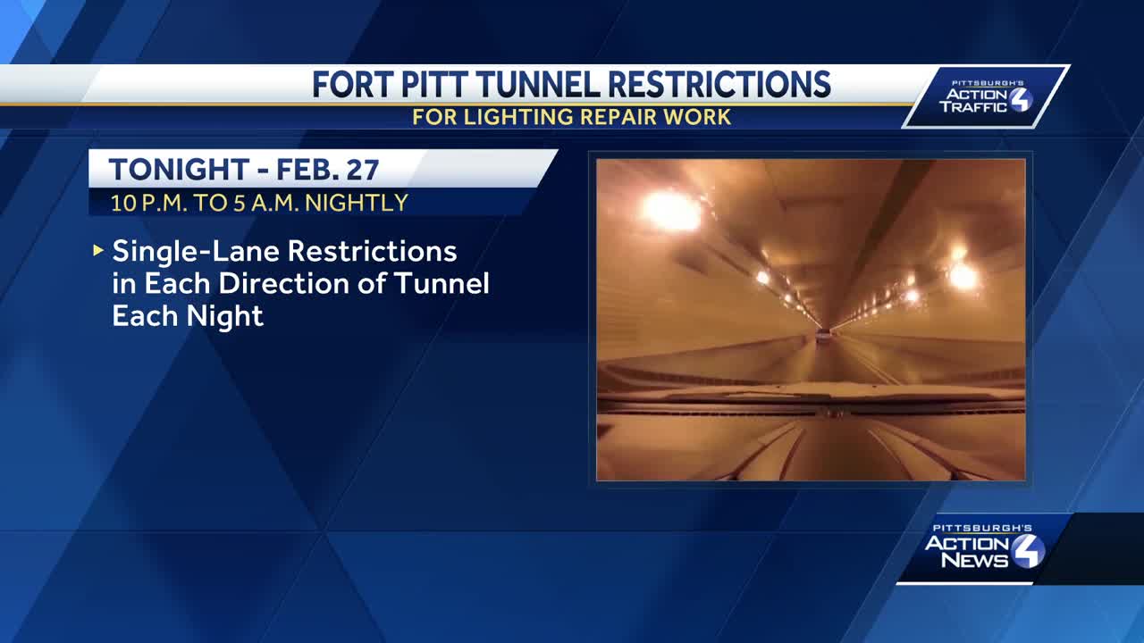 Fort Pitt Tunnel lane restrictions begin Sunday