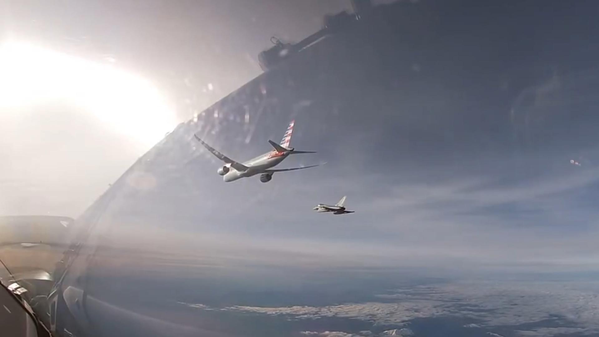 Video | Italian fighter jets escort American Airlines plane to Rome ...