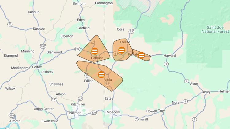 Power outages near Palouse amid heavy rain, flooding