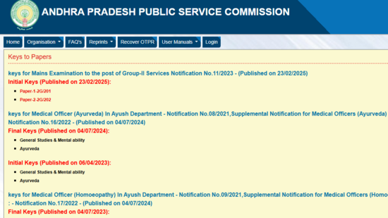 APPSC group 2 mains answer key released at psc.ap.gov.in, objection ...