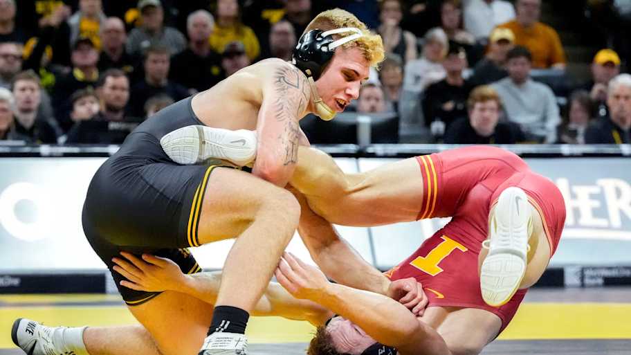 Angelo Ferrari Upsets No. 3 Dustin Plott in Iowa Wrestling Victory ...