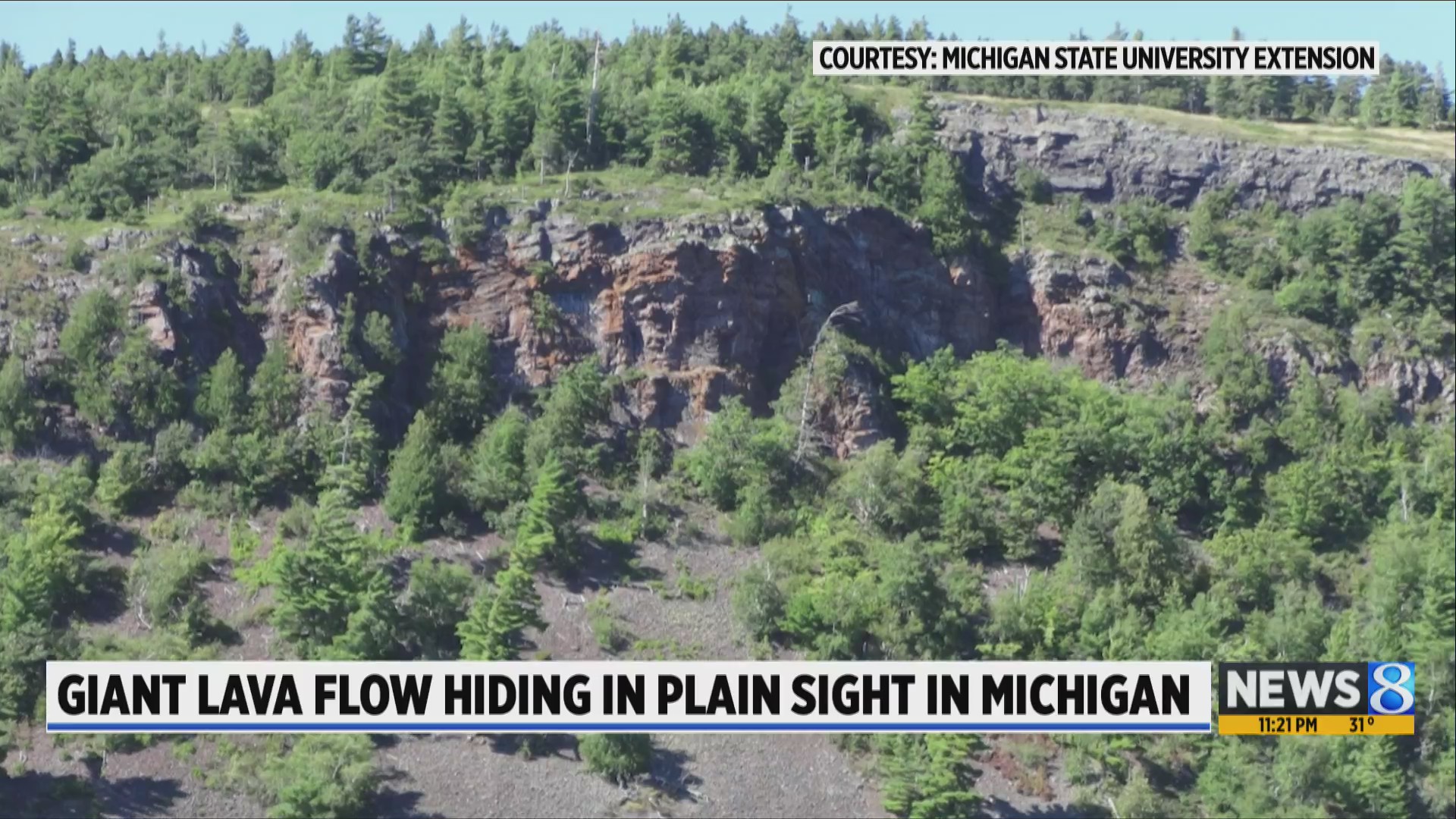 Giant lava flow hiding in plain sight in Michigan