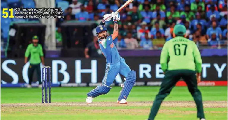 Virat Kohli silences critics, smashes record 51st ODI century as dominant India beat Pakistan by ...