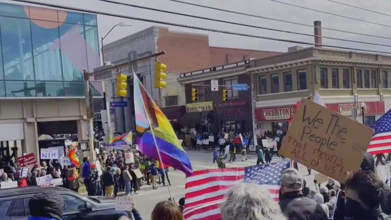 Pittsburgh residents take to the streets to protest President Trump ... Pittsburgh residents take to the streets to protest President Trump ...