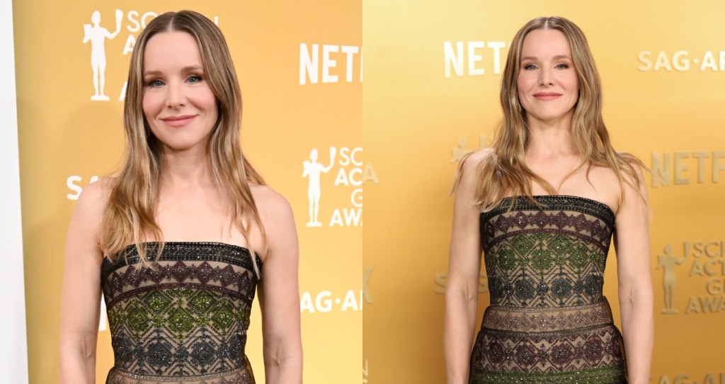 Kristen Bell's Artful Armani Privé Dress Brings Linear Elegance to SAG ...