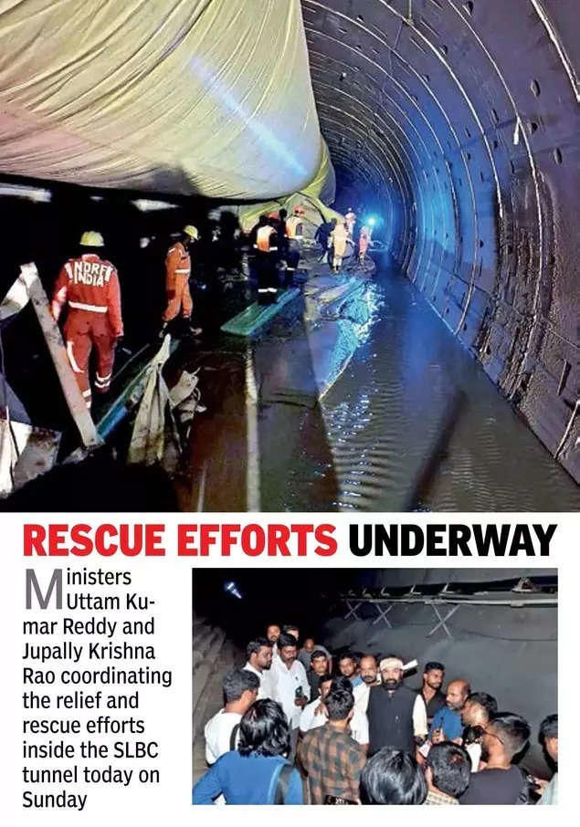 Telangana tunnel collapse: Rescue teams plan to cut through collapsed ...