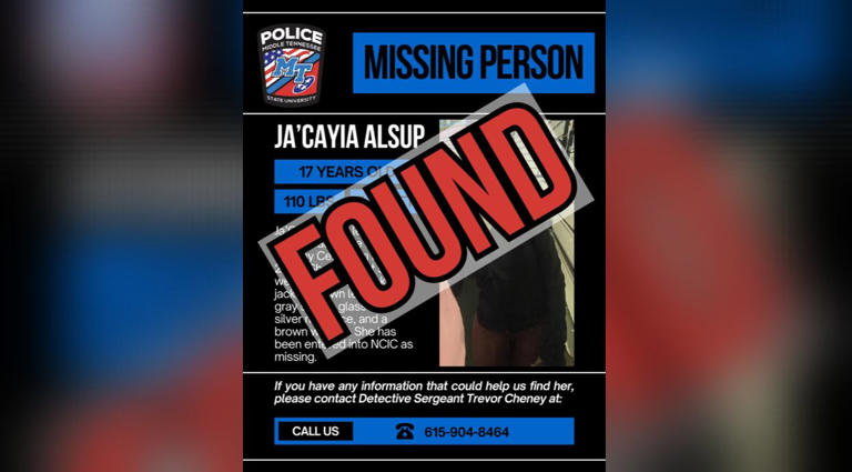 17-year-old girl reported missing after MTSU basketball game located 17-year-old girl reported missing after MTSU basketball game located