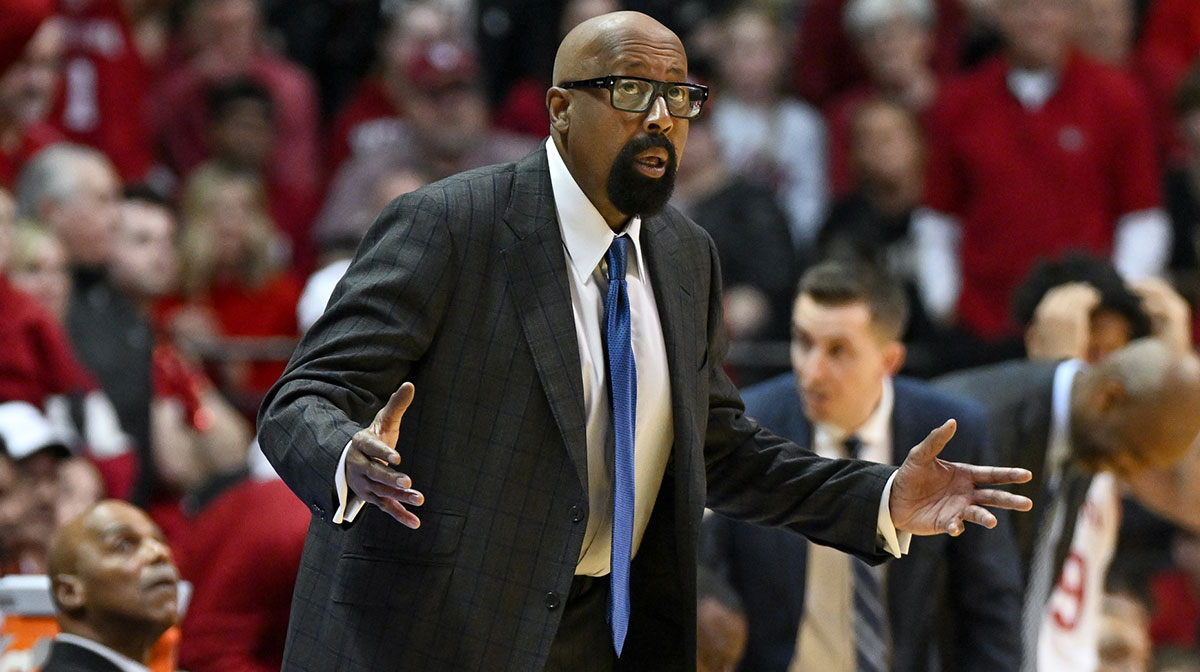 Indiana basketball’s Mike Woodson reacts to getting mobbed by players ...