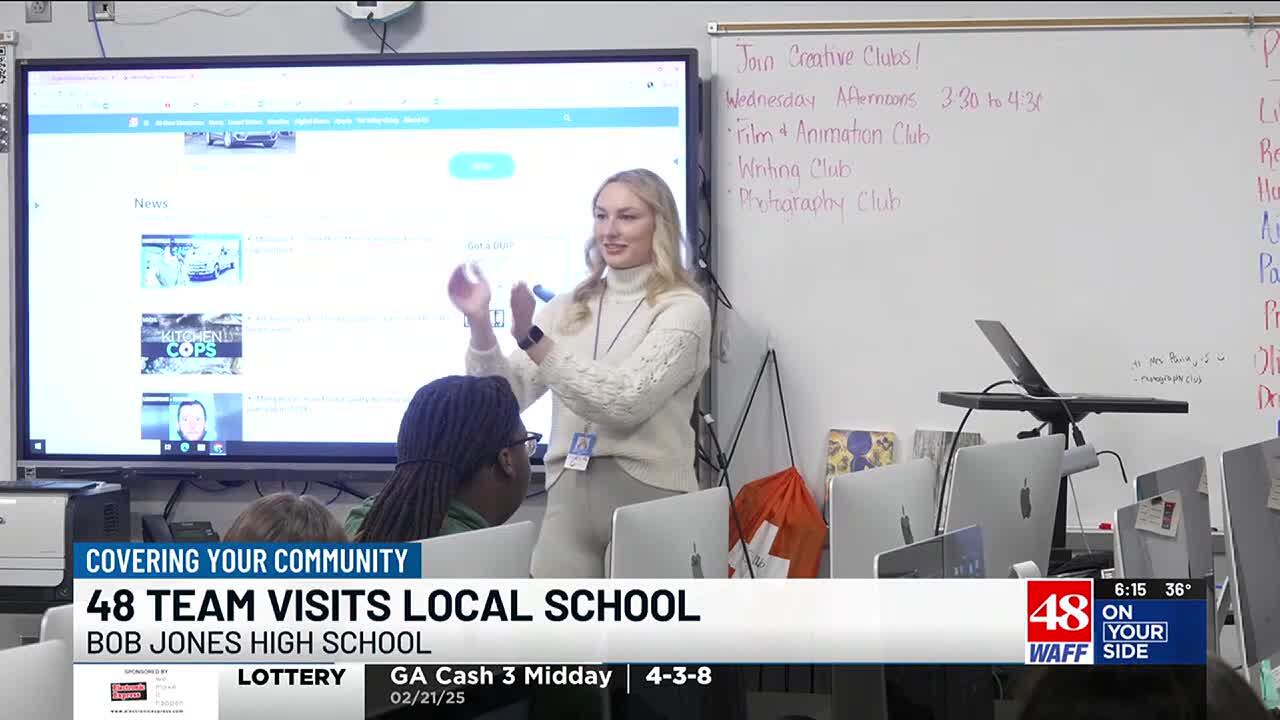 WAFF 48 staffers spread knowledge to future journalists at Bob Jones High School